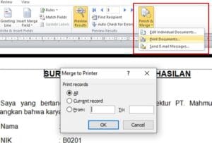 Panduan Lengkap Membuat Mail Merge Word dengan Data Excel + Trik Khusus