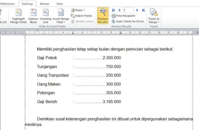 Panduan Lengkap Membuat Mail Merge Word dengan Data Excel + Trik Khusus