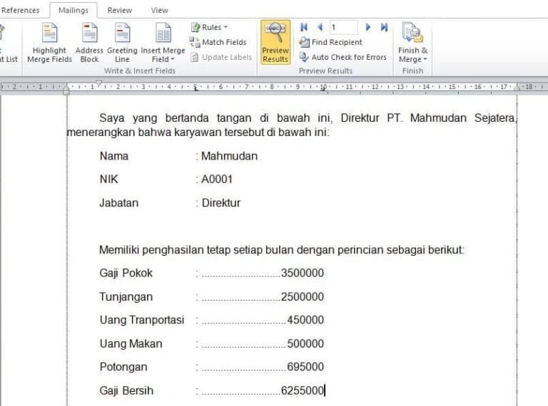 Panduan Lengkap Membuat Mail Merge Word dengan Data Excel + Trik Khusus