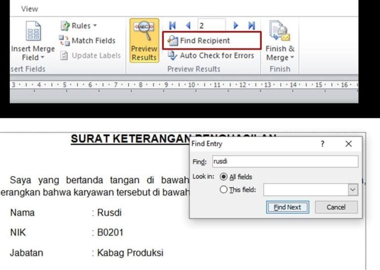 Panduan Lengkap Membuat Mail Merge Word dengan Data Excel + Trik Khusus