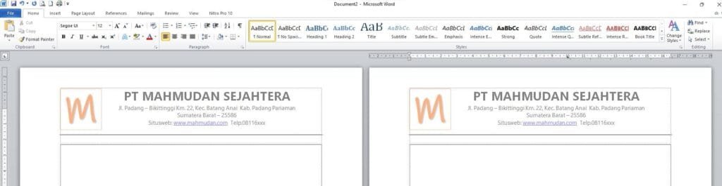 4 langkah mudah membuat Kop Surat di Word | Mahmudan