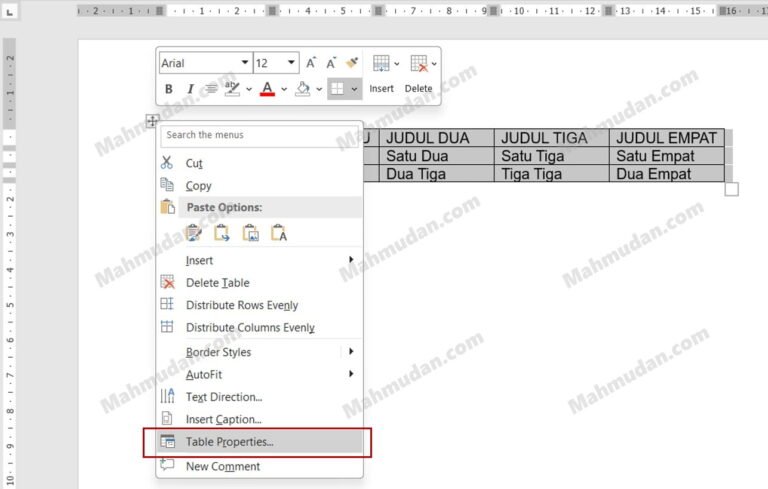 18 Panduan Lengkap Tabel di Word + Trik Khusus
