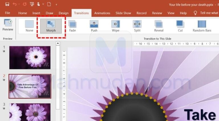Morph Transition di PowerPoint - Download Contoh File PPT - Mahmudan