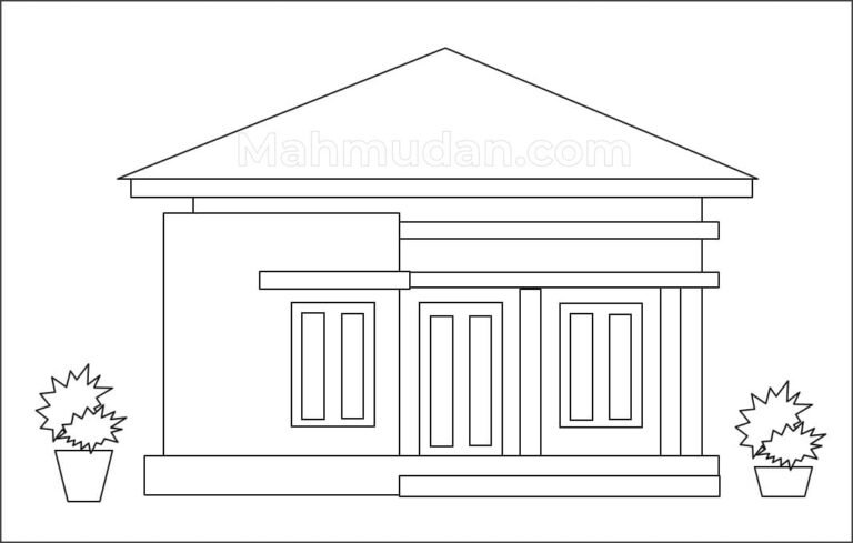 Gambar Rumah Simpel Gratis - 6 Bahan Mewarnai Anak TK | Mahmudan