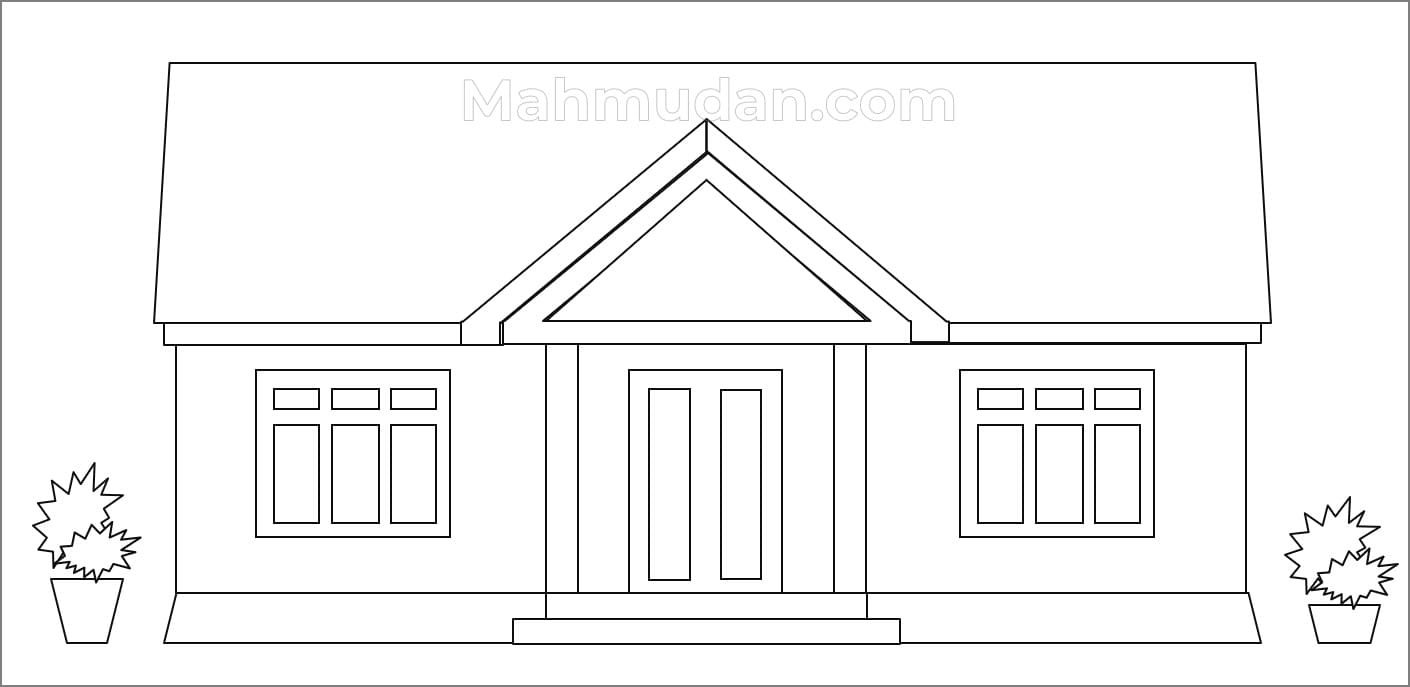 Gambar Rumah Simpel Gratis - 6 Bahan Mewarnai Anak TK | Mahmudan